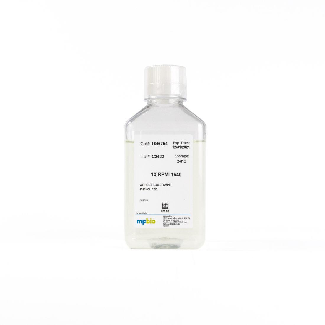 1X RPMI 1640 Without L-Glutamine, Phenol Red